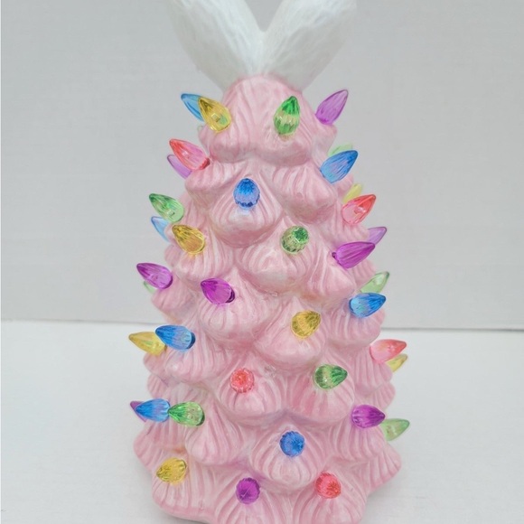Cracker Barrel | Holiday | Pink Ceramic Bunny Holiday Tree With ...